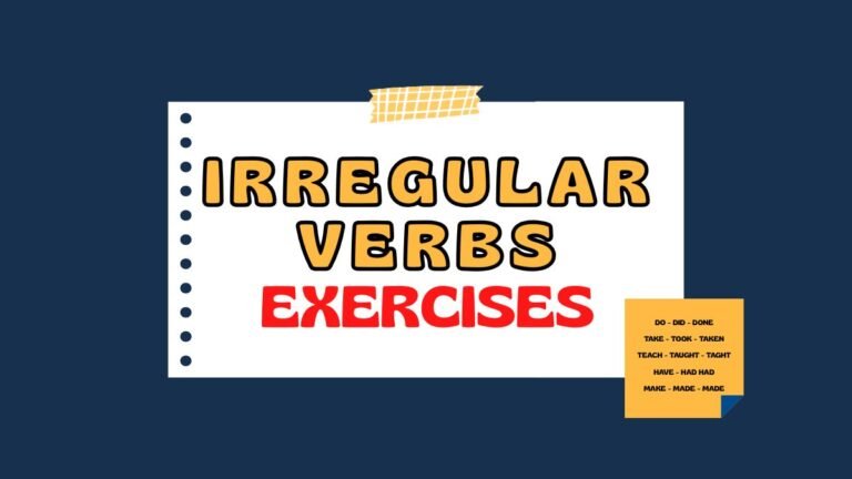 Practice Irregular Verbs Exercises | My Teacher Nabil